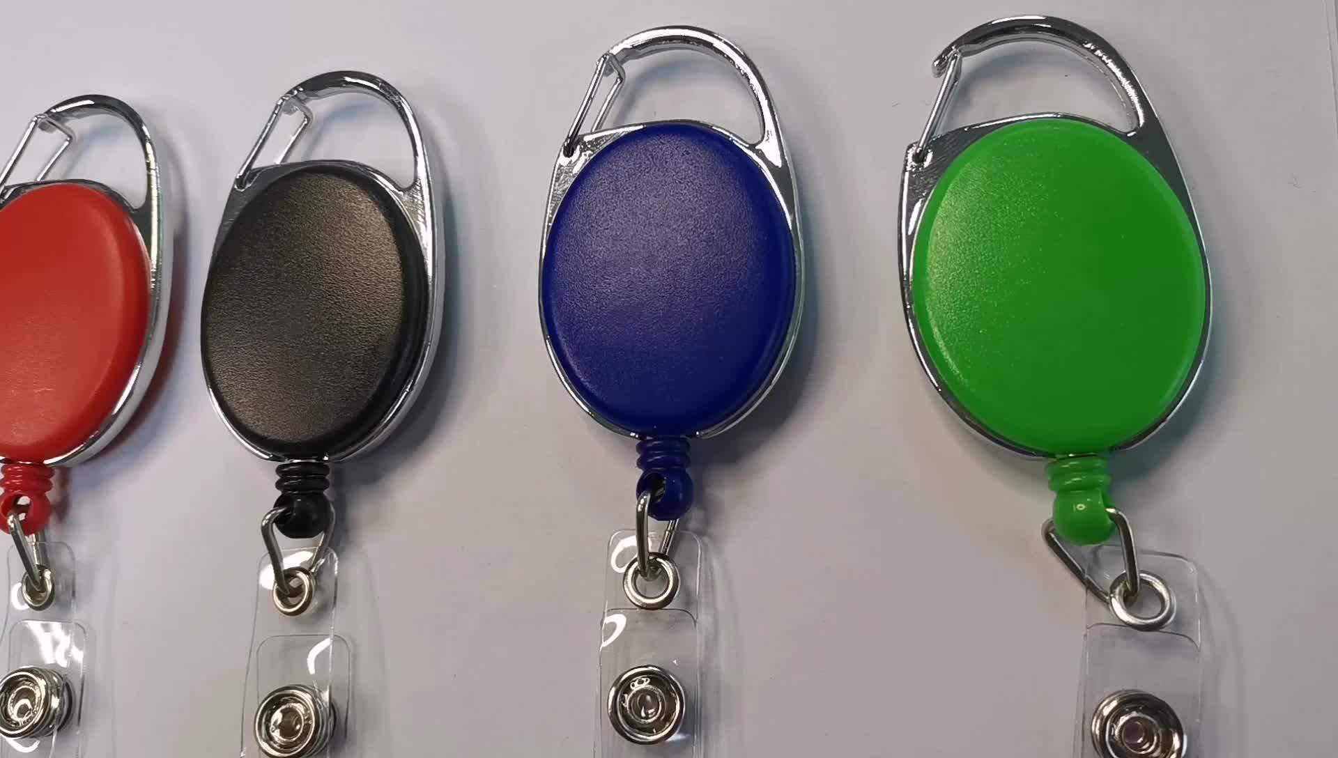 Hot Sale Customized Oval Aluminum Id Card Badge Holder Retractable ...