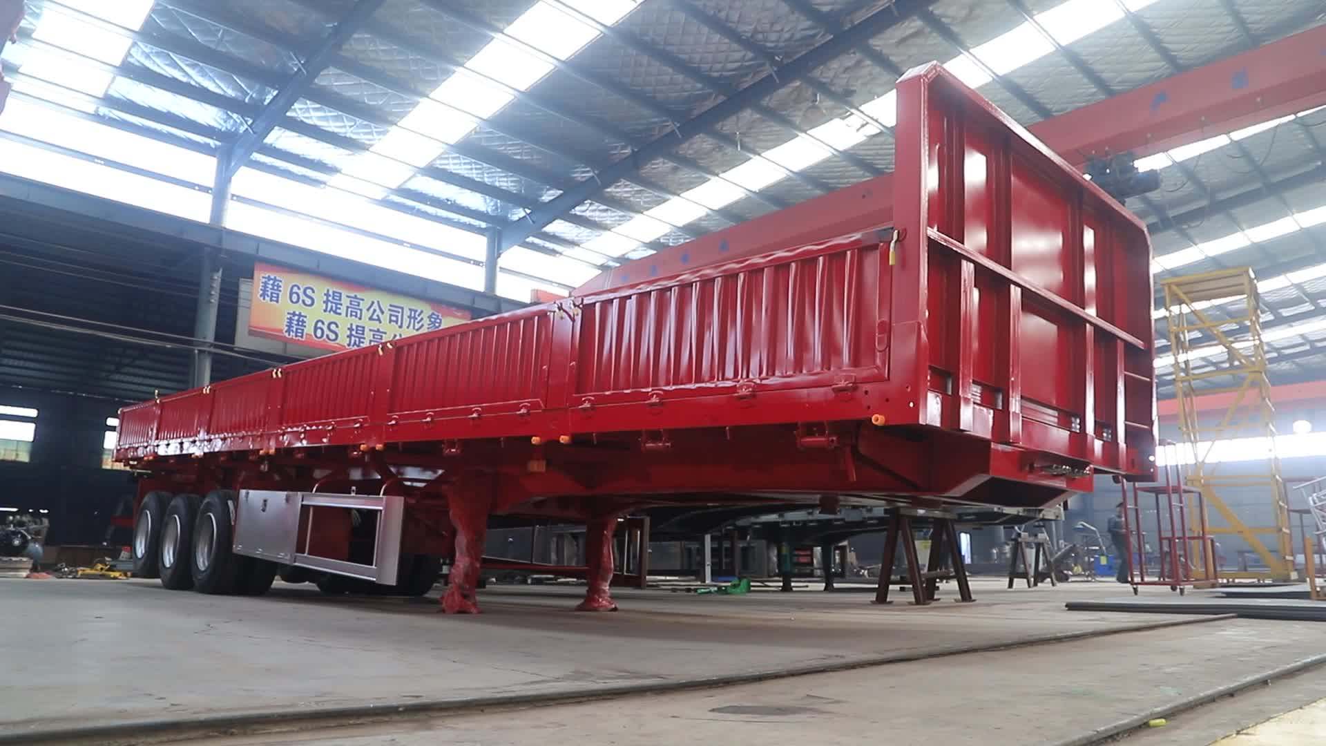 Tri-eje De 50 Toneladas De Pared Lateral,Transporte De Carga A Granel ...