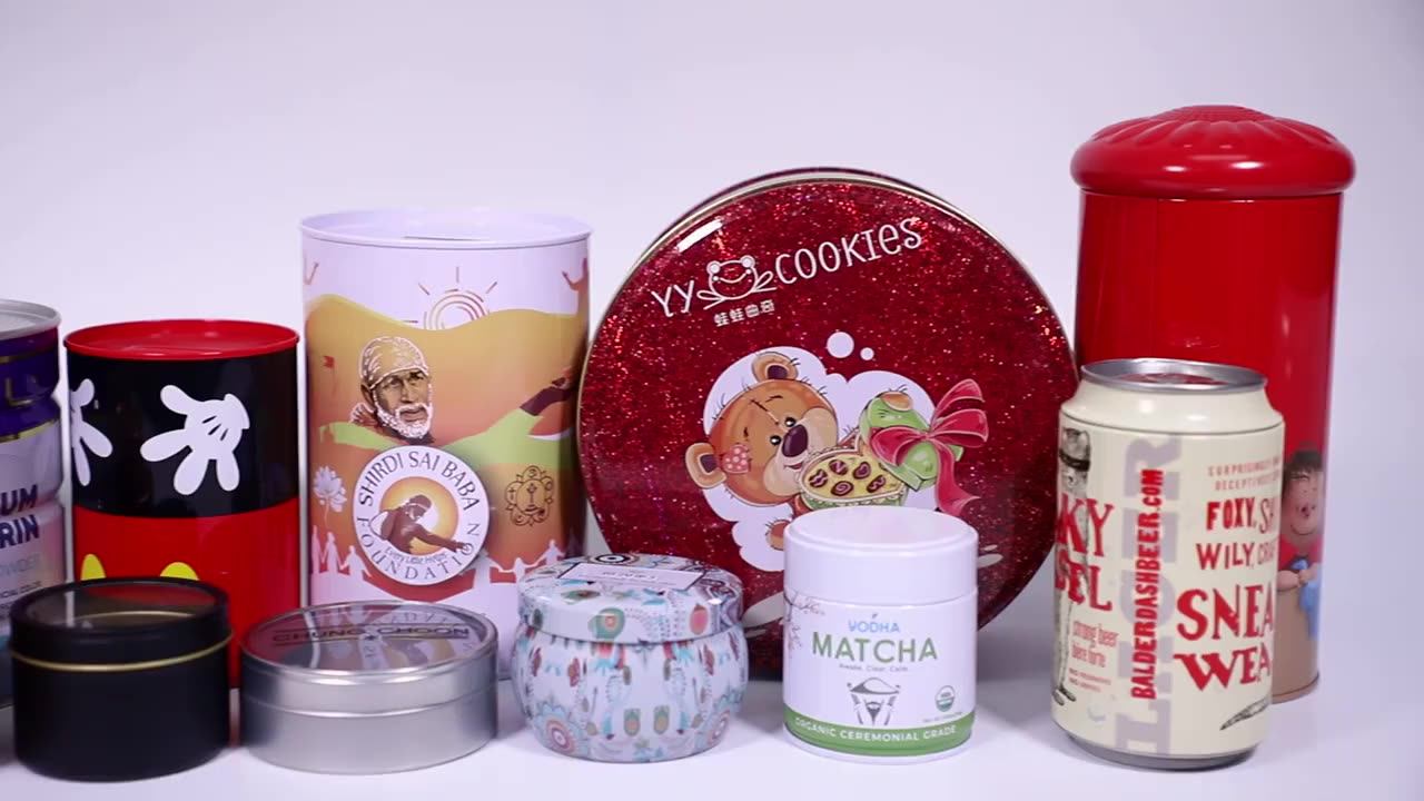 Flat Large Gold Empty Food Round Metal 8 Inch Biscuit Cookie Tins Or ...