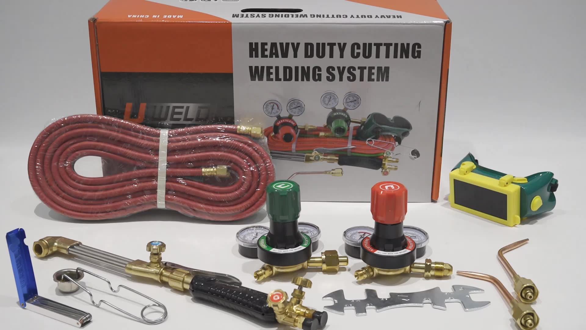 2021 Uweld Portable Acetylene Oxygen Gas Welding Cutting Torch Kit With ...