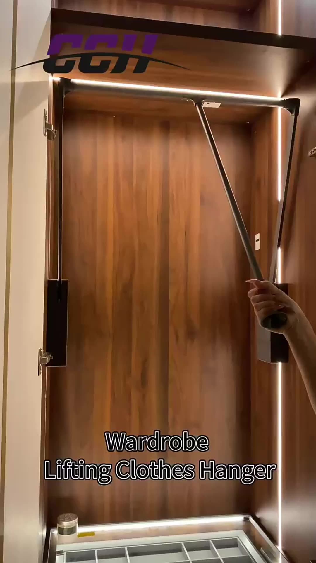 Cch Pull Down Side Mounted Wardrobe Lift System Closet Rod Adjustable ...