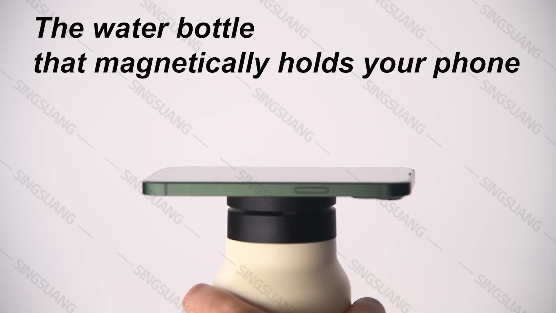 New 24oz Magnetic Lid Water Bottle Phone Holder Phone Stand Adjustable ...