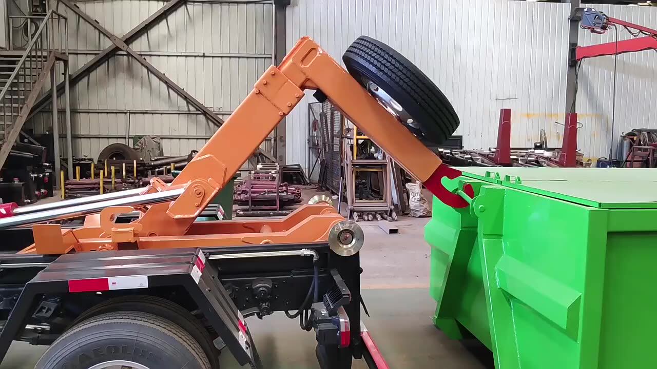 Dongfeng Dfac 6ton Hook Lift Garbage Truck 4x2 Mini Garbage Detachable ...