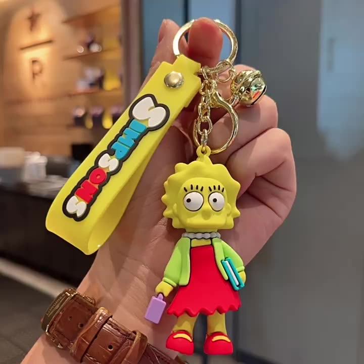 New Design Cute Simpsons Family Story Keychain Pendant Cool Car Key ...