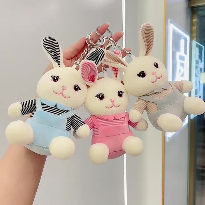 2023 New Design Cute Stuffed Plush Bunny Key Ring Cartoon Plush Strap ...