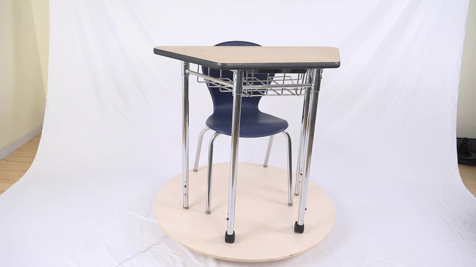 Armor Edge Banding Trapezoid Shape Student Top Table Wooden School ...