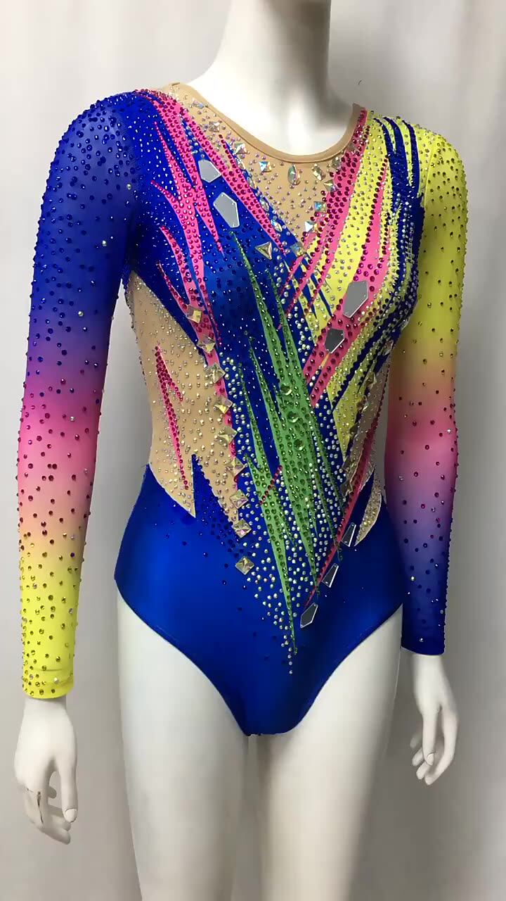 Girls' Performance Rhythmic Gymnastics Competition Leotard Kids ...