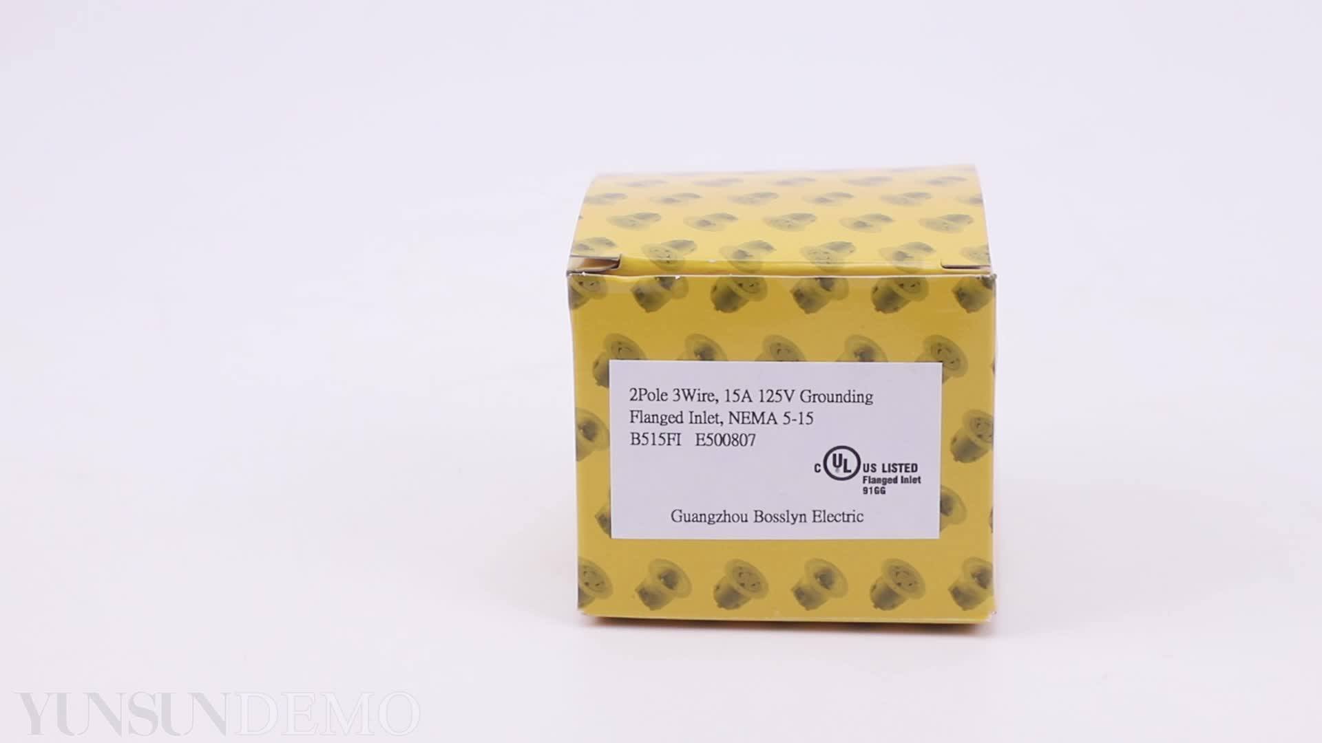 Black Commercial Grade Nema 5-15 125v 15 Amp Flanged Power Outlet ...