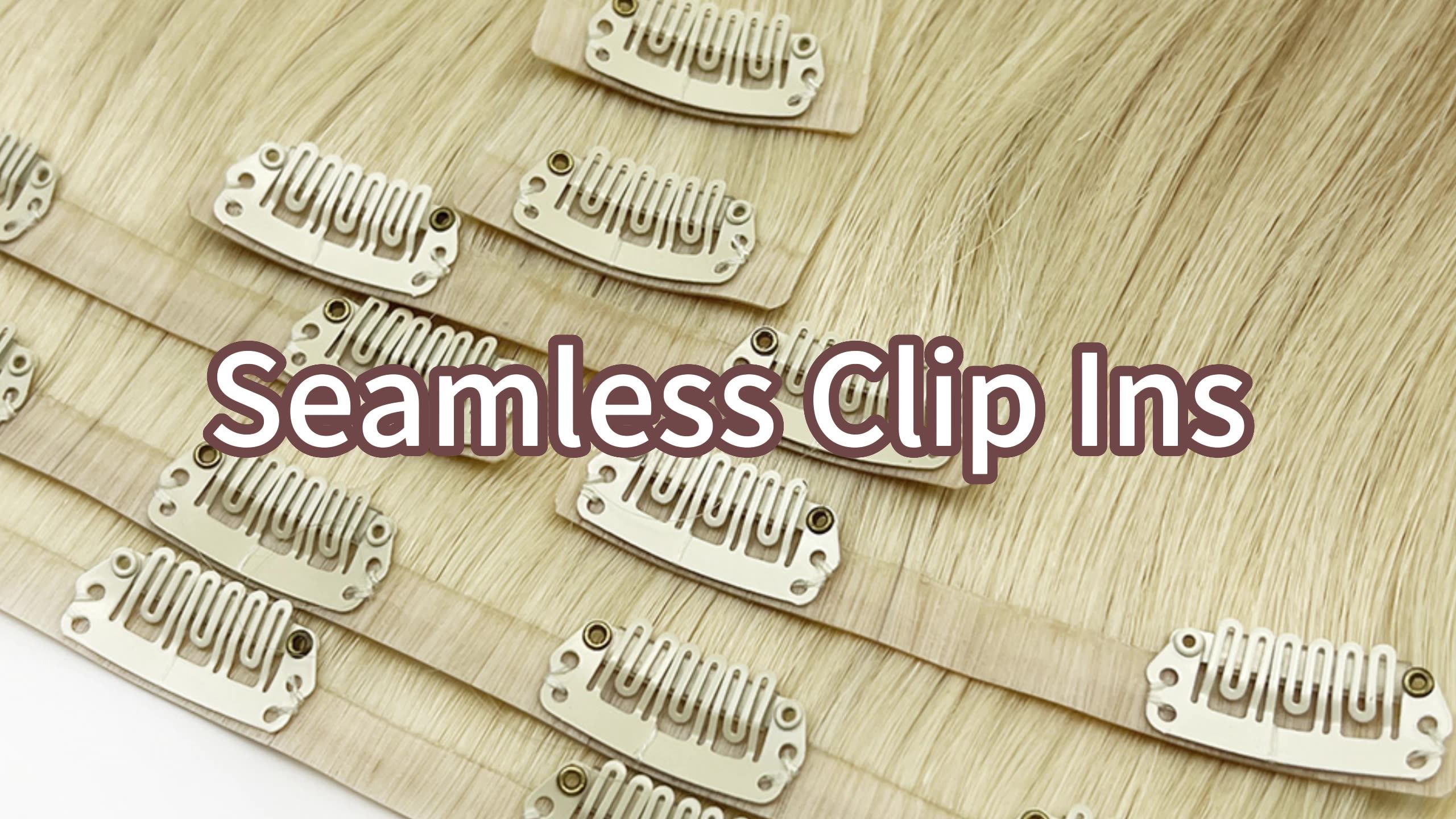 Invisible Clip-ins 100% Raw Human Hair Seamless Clip In Hair Extension ...