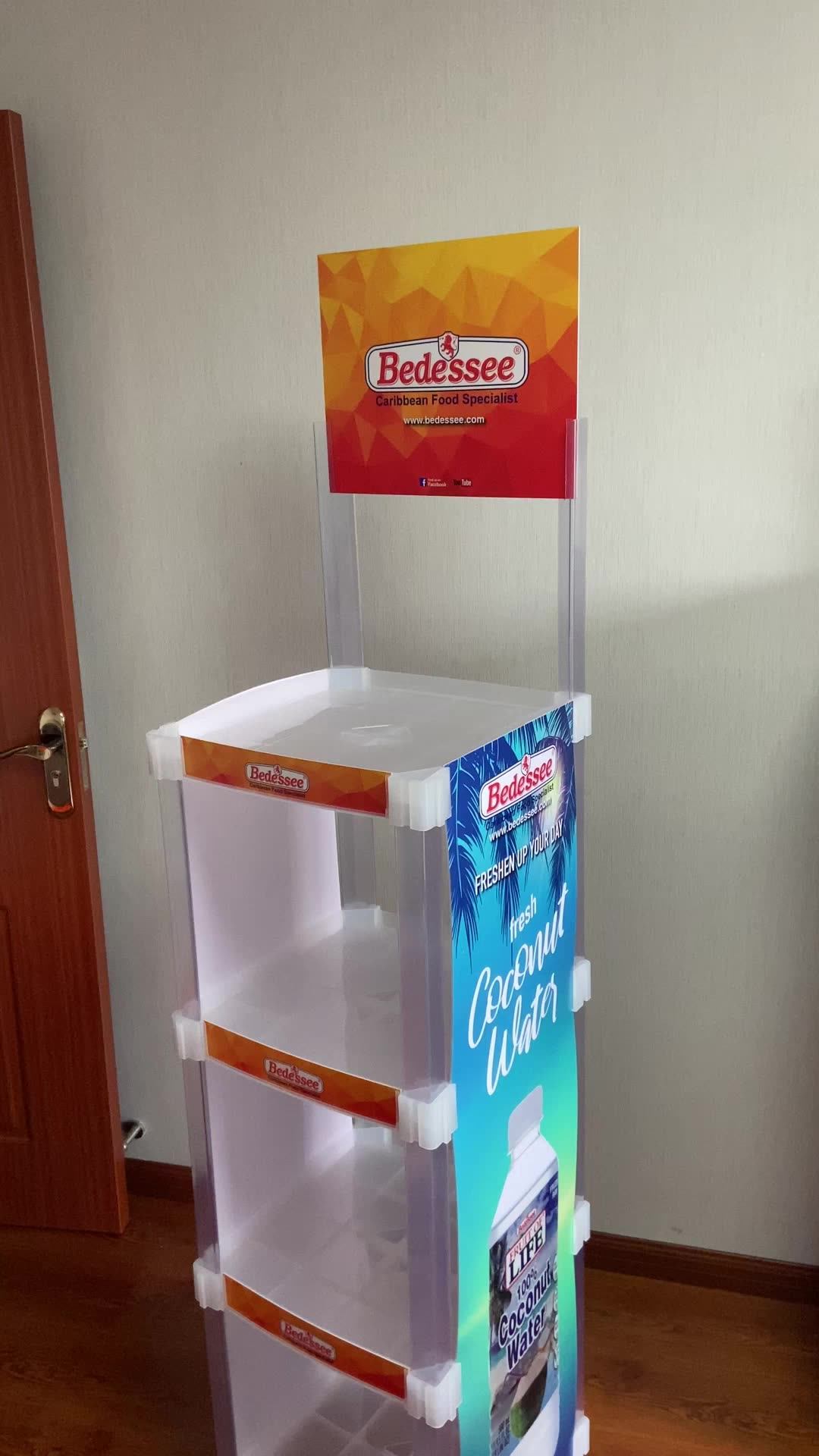 Floor Standing Plastic Beverage Display Racks Custom Branding Drink ...