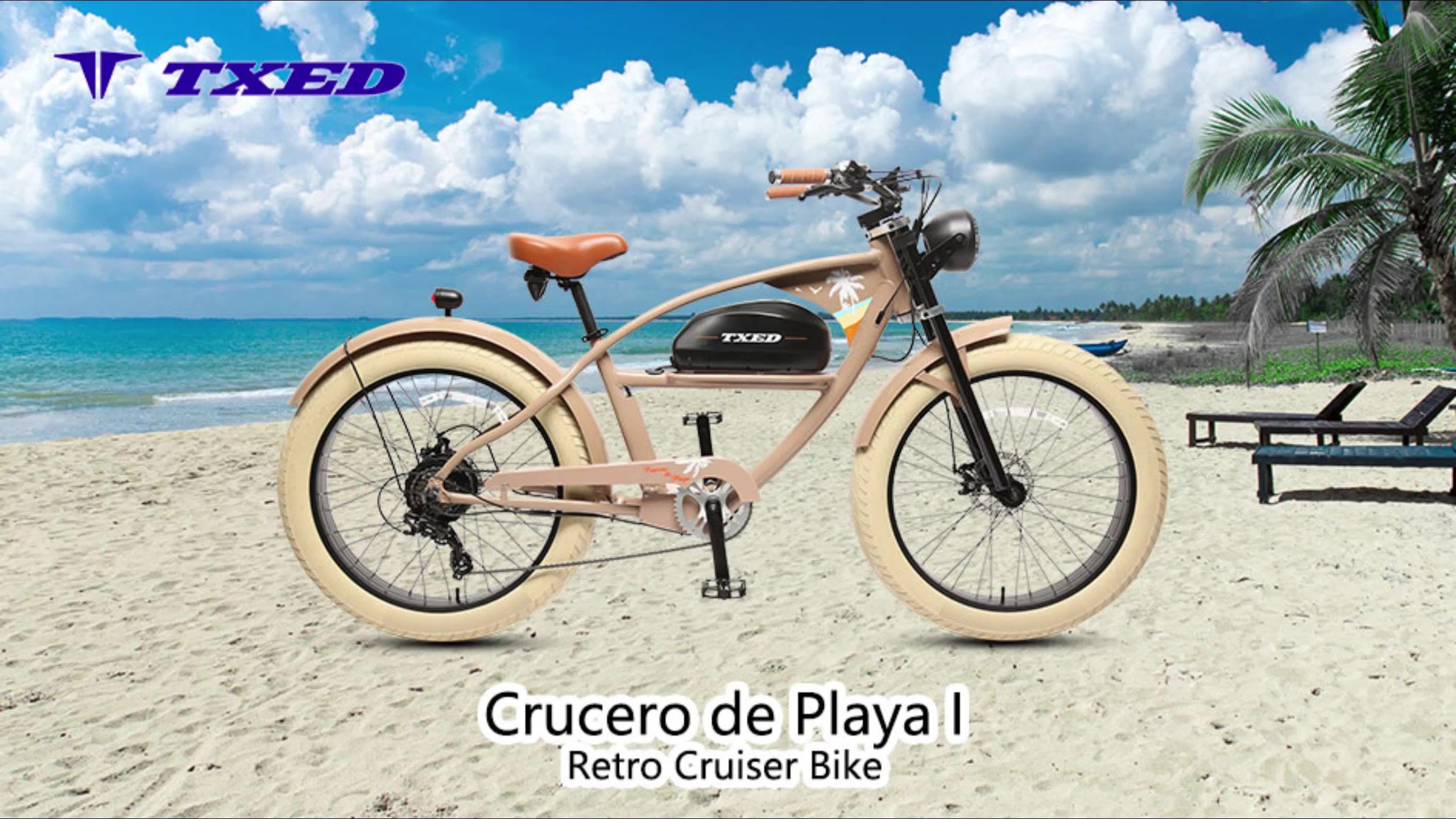 Txed 26 Inch Fat Tire Best Selling Electric Cruiser Bike Disc Break 48v 500w Rear Hub Motor ...