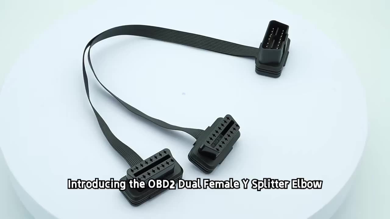 Obd2 Dual Female Y Splitter Elbow 16pin Obd 2 Extender Obd2 Cable 16 ...