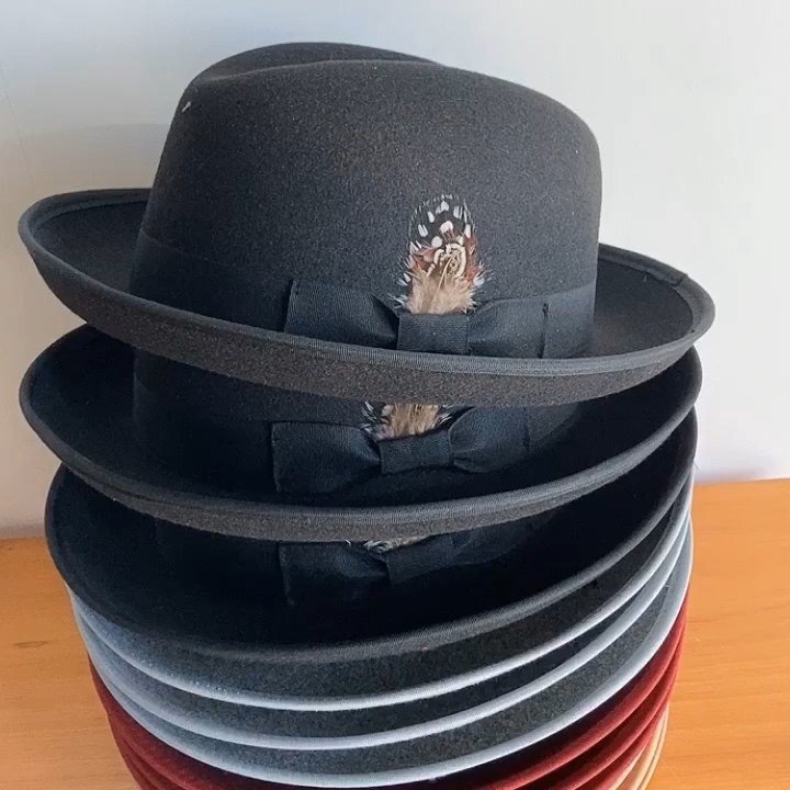 Wholesale Fedora Hats Men Feather Fashion Customized Logo Satin Lining ...