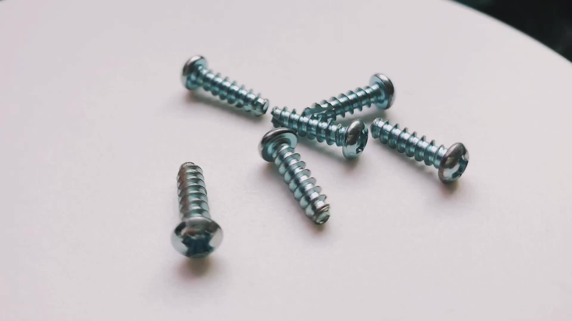 M4x15 Pan Head White Zinc Plated Chamfer Screw Flat Tail Scraping Screw ...