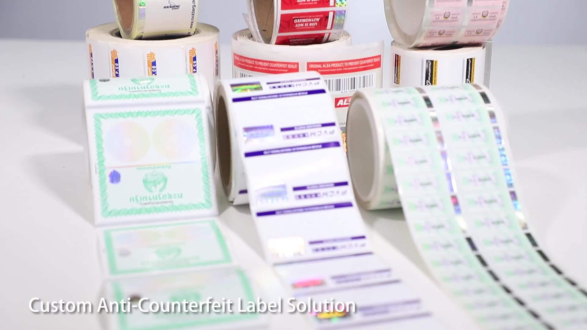 Paper Adhesive Labels With Hologram Sliver Stamping Foil Sticker - Buy ...