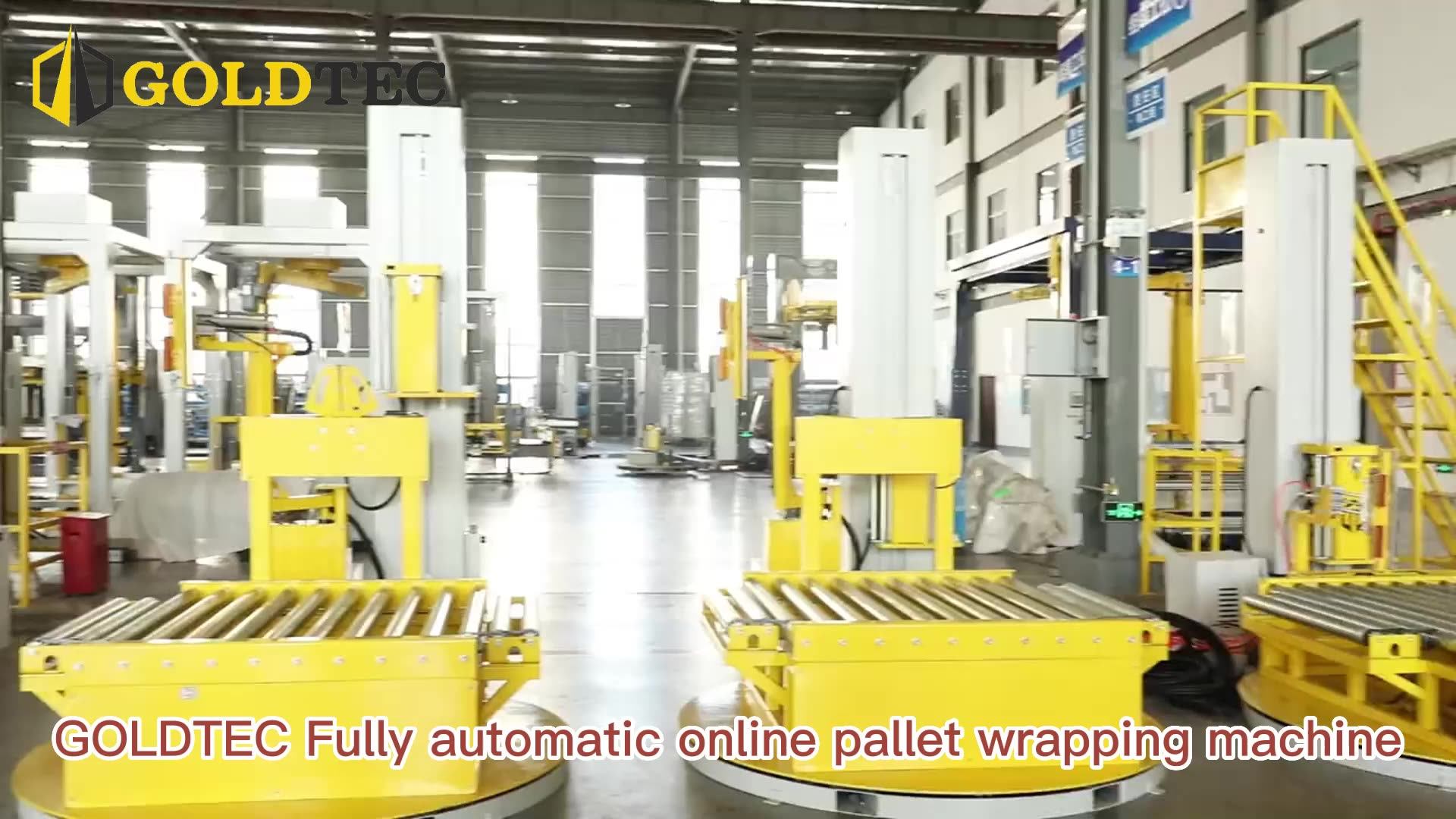 Heavy-duty Conveyorized Fully Automatic Pallet Wrapping Machine ...