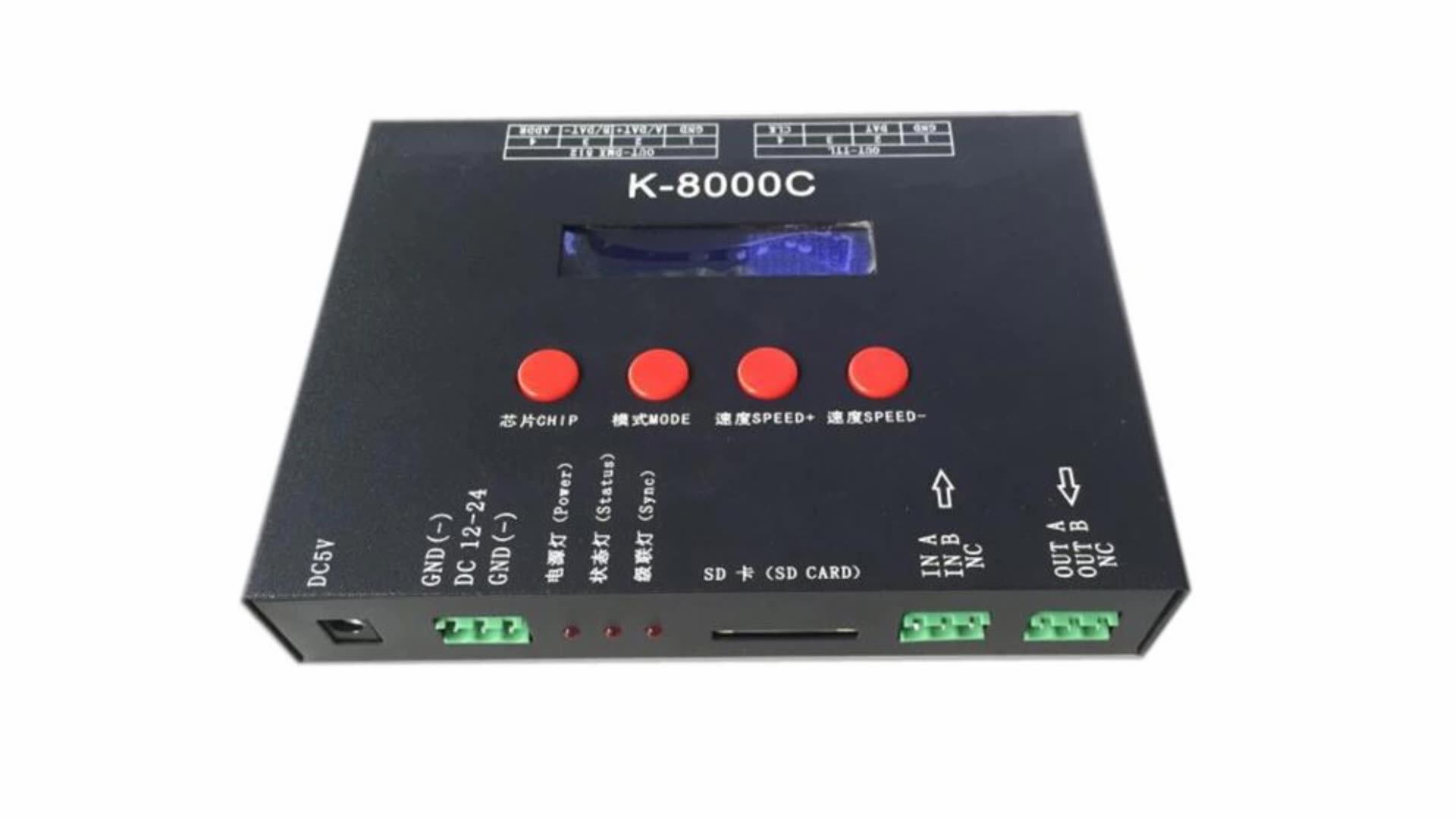 Full Color T8000 Programmable Rgb Sd Card Pixel Led Controller - Buy Sd ...