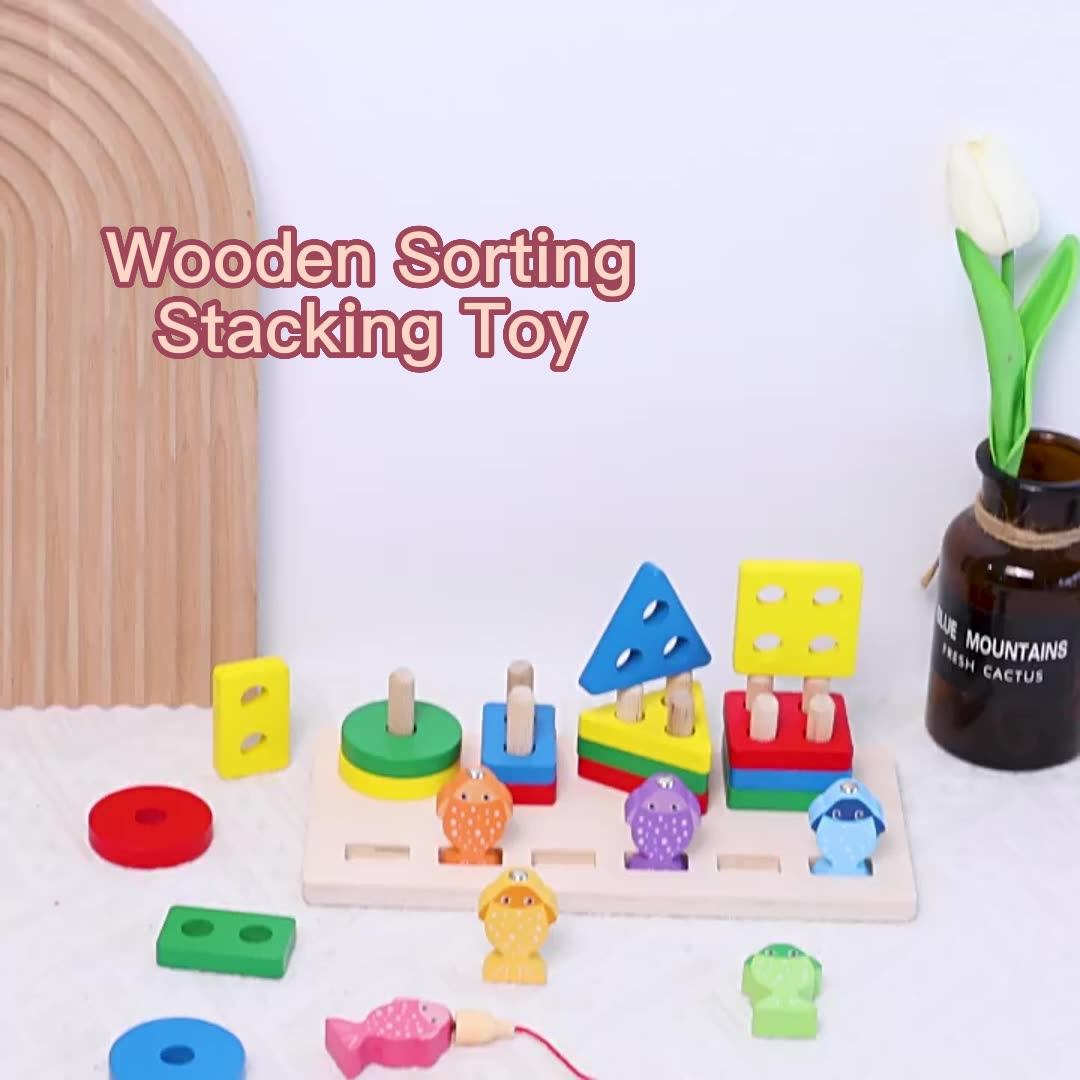 Pt Montessori Toys Wooden Sorting And Stacking Wooden Sorting ...
