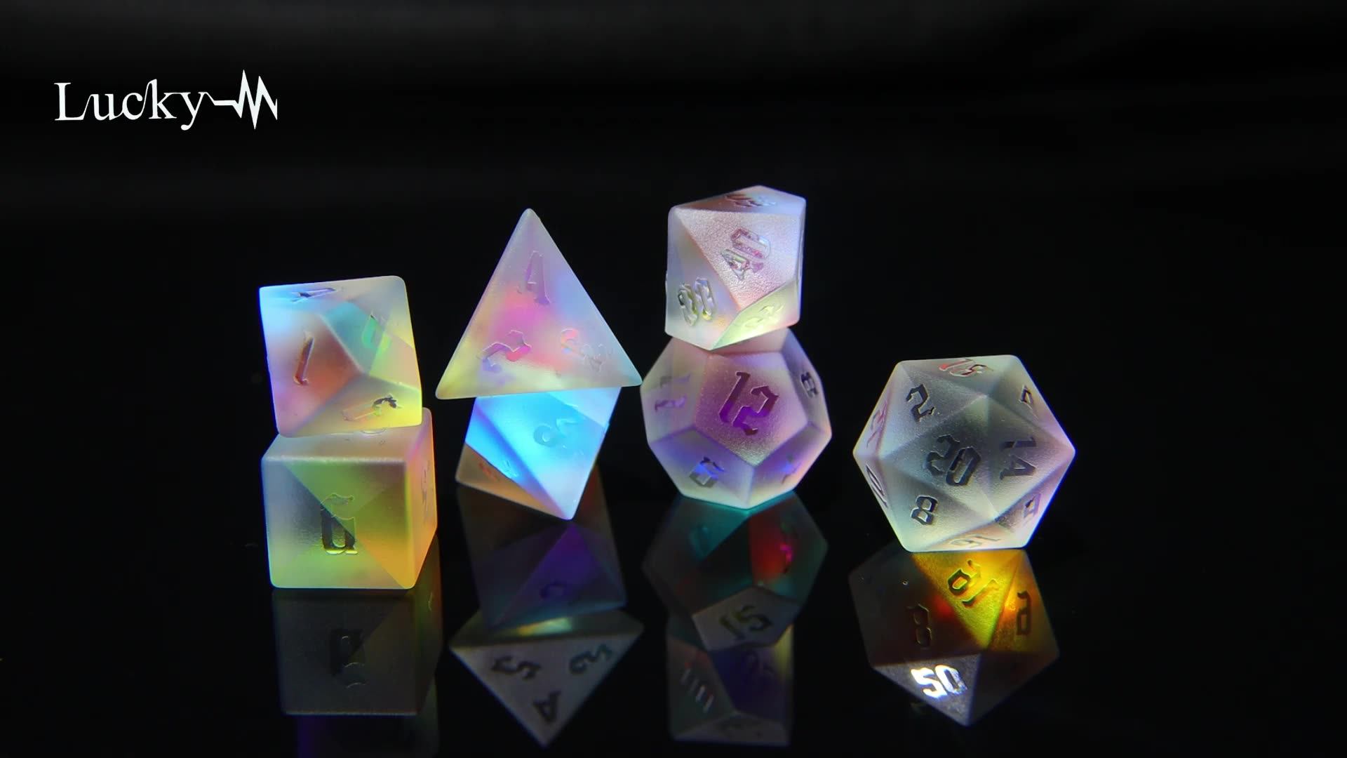 Wholesale Glass Custom Cube Rpg 7pcs Per Set Dice Polyhedral 20 Sided ...