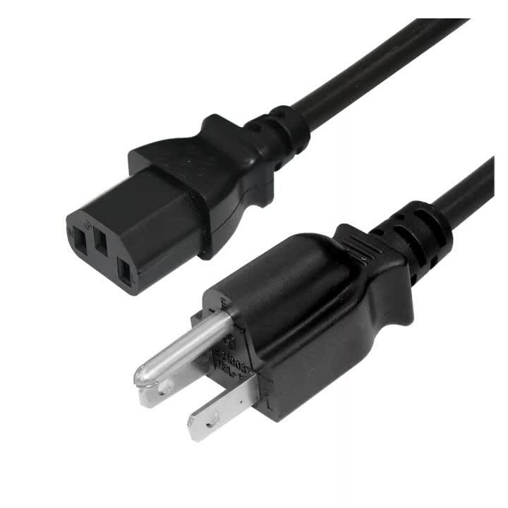 6ft 18 Awg 3 Slot Laptop 125vac 13a Nema Plug 10a Ac Cable North ...