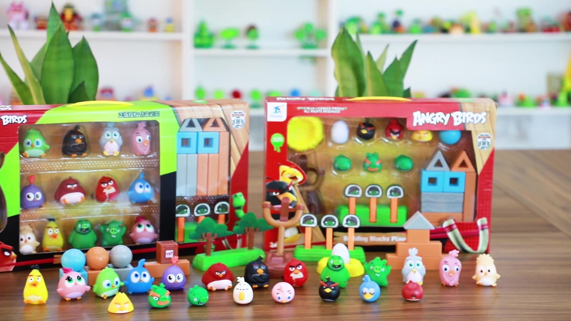 Angry Birds Anime Cartoon Full Set Building Blocks Launching Actual ...