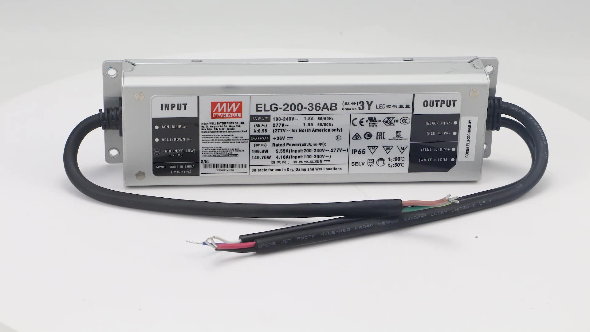 Mean Well 50w 75w 150w 200w 300w 400w 12v 24v 48v Waterproof Dimmable ...