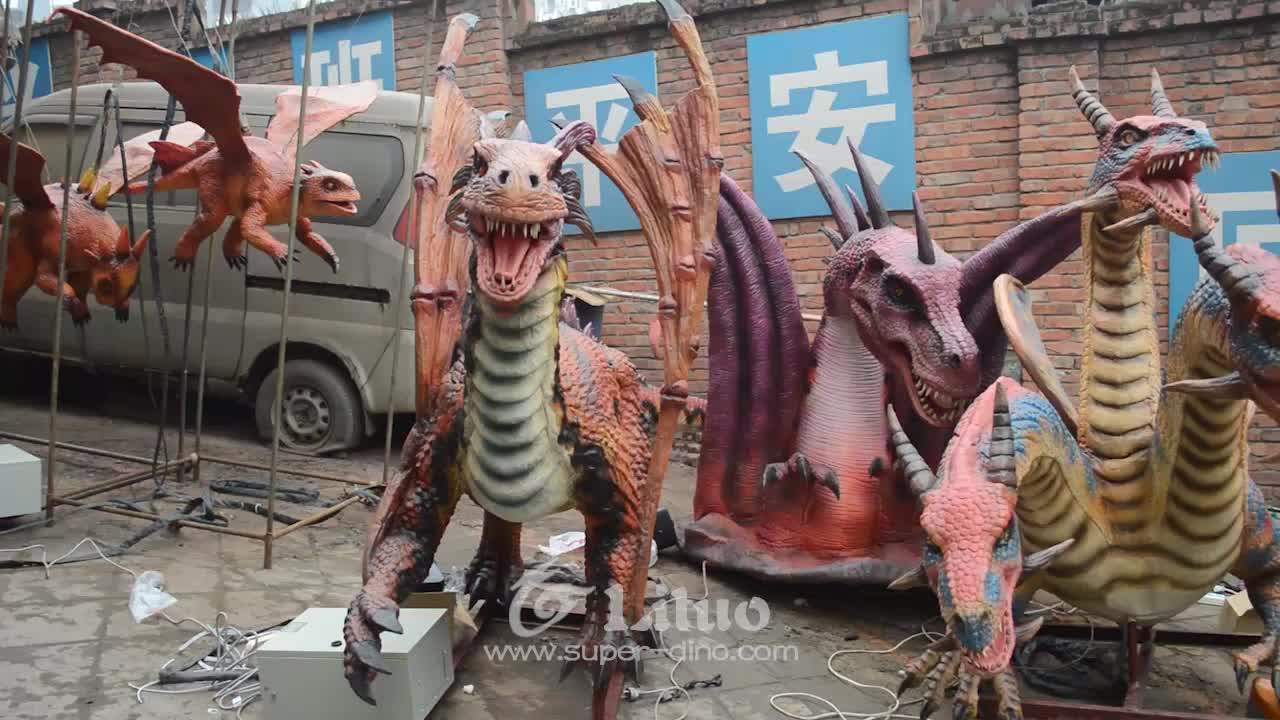 Park Life Size Theme Park Animatronics Dragon Robot Customized Model ...