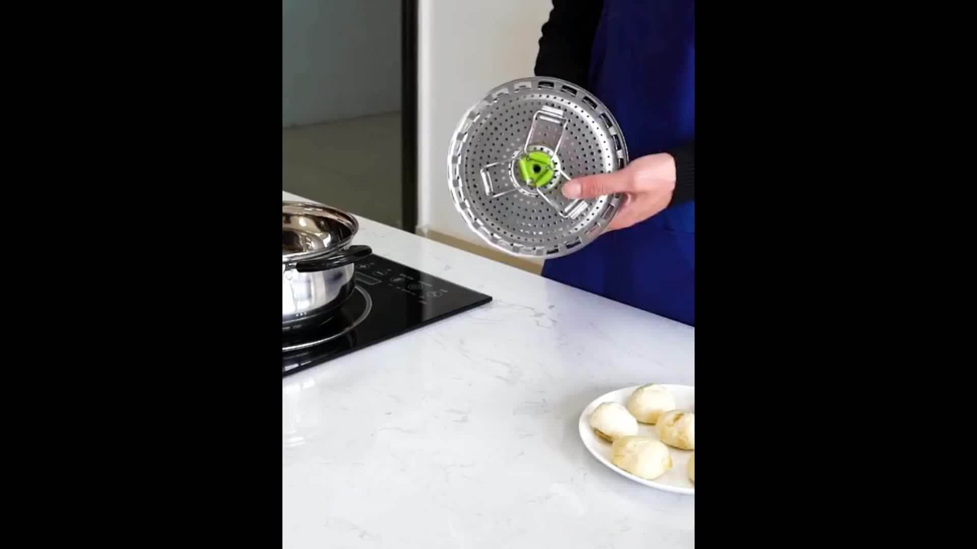 2019 Pork Bao Bun Dim Sum Vegetable Steamers Retractable Folding ...