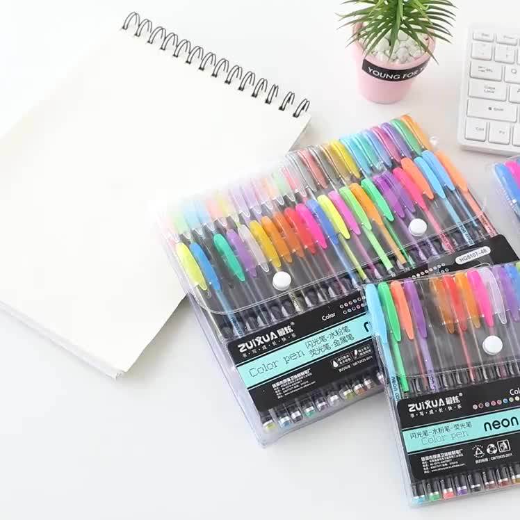 New Arrival Neon Color 48 Pieces Packing Glitter Gel Pen Set - Buy Gel ...