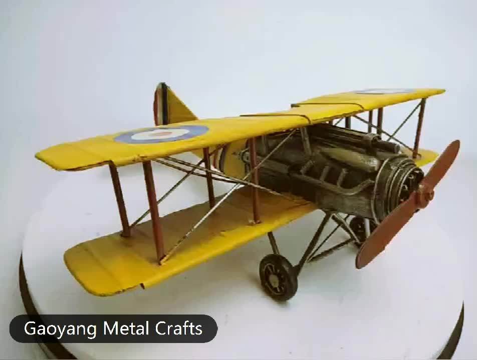 Handmade Metal Child Aircraft Toy Retro Biplane Propeller Fixed Wing ...