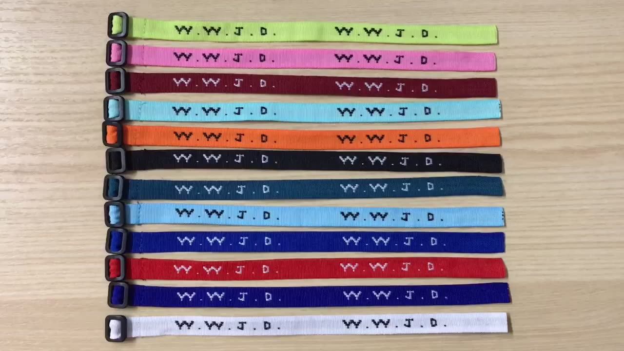 Polyester Jacquard Bracelet That Says Wwjd Adjustable Mesh Custom Wwjd ...