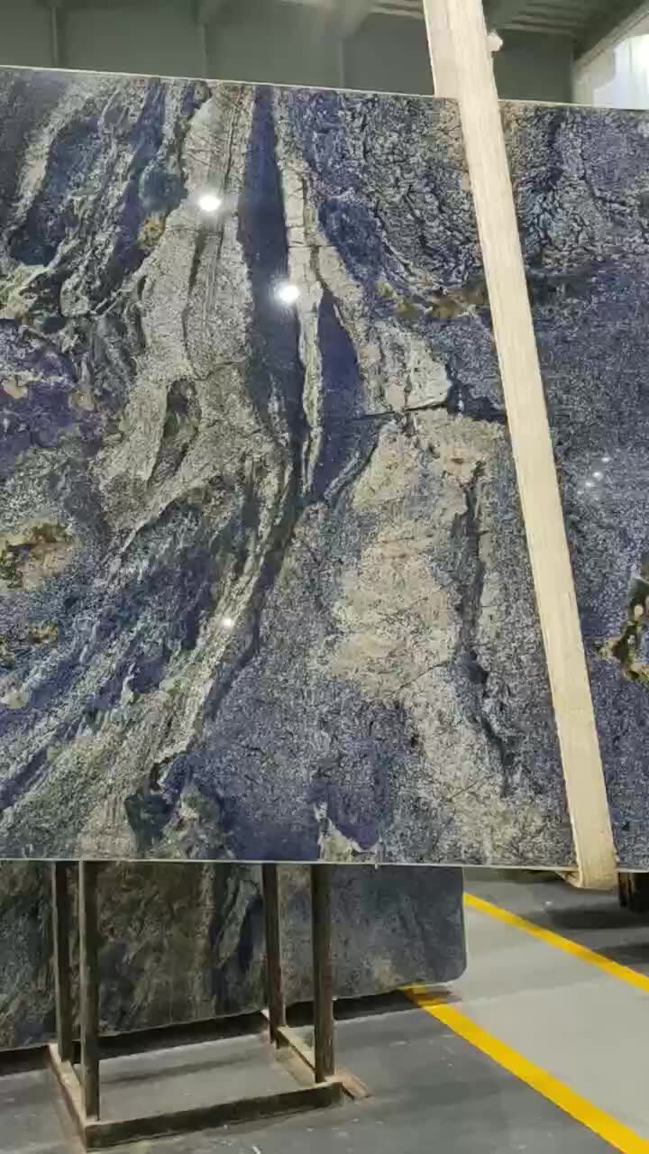Luxury Exotic Natural Brazil Granite Stone Kitchen Countertop Blue Azul ...
