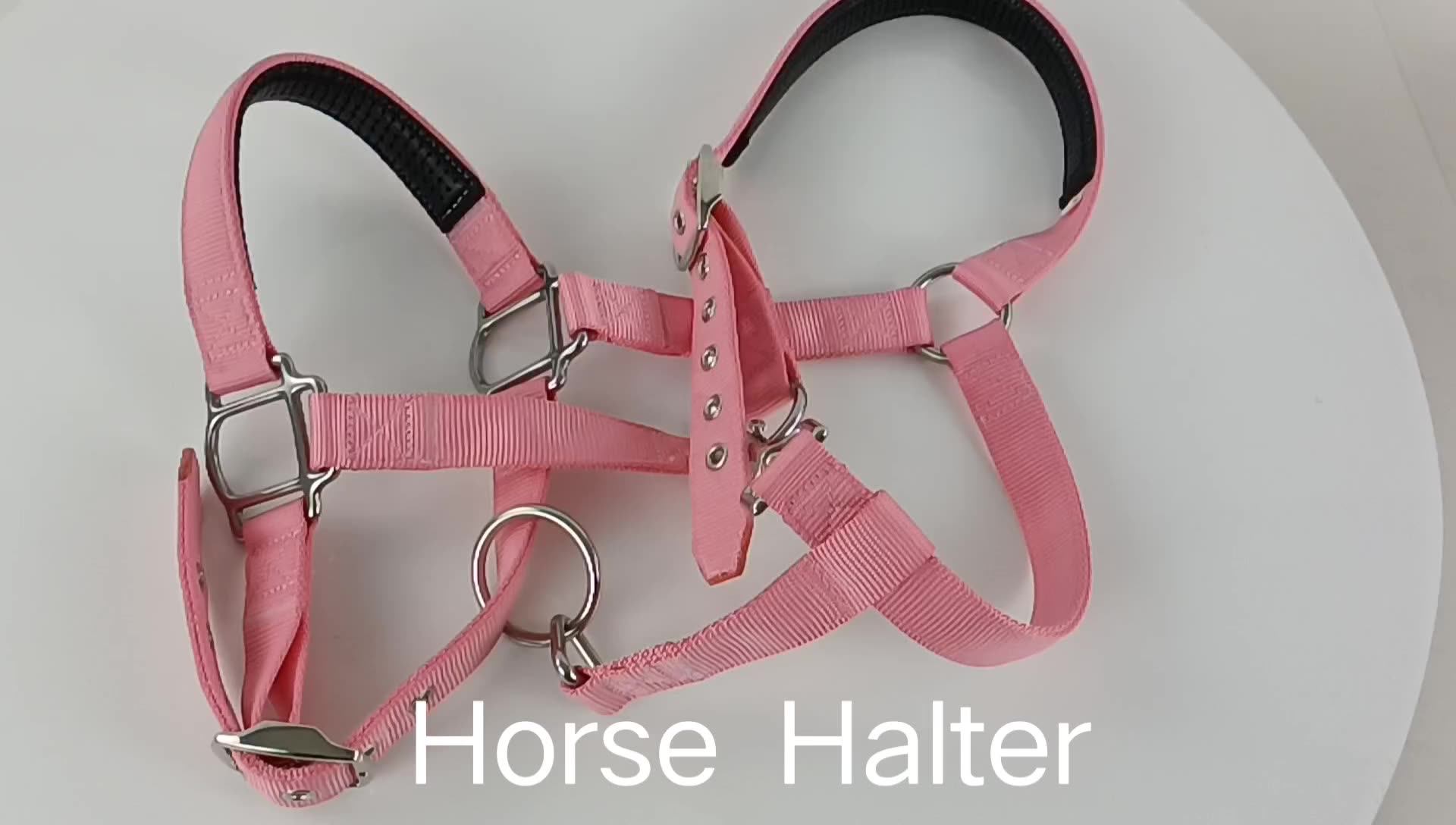 Horse Equipment Soft Padded Adjustable Nylon Horse Halter With Metal ...