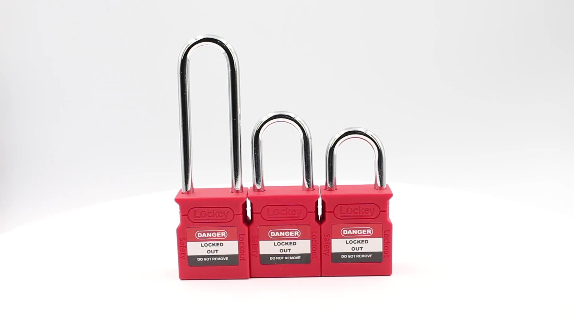 38mm Shackle Red Danger Pad Locks Loto Abs Safety Padlock With Master ...