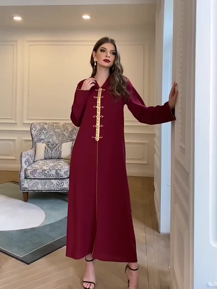 Modest Purple Muslim Dresses Women Islamic Clothing Heavy Hoodies ...