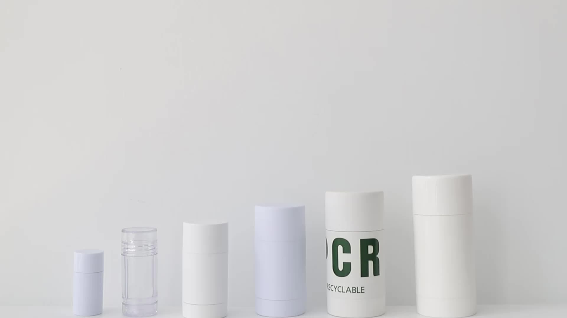 Recyclable Pcr Empty Transparent 75g Round Black Deodorant Stick ...