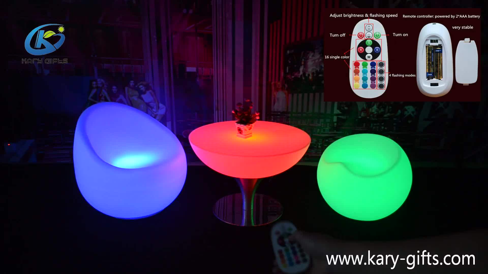 80cm Round Shaped Bar Tables Illuminated Led Lighted Bar Furniture ...