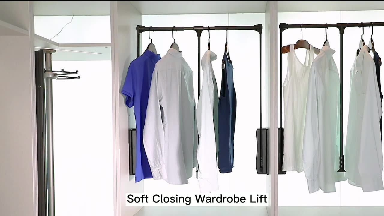 Unihopper Lifting Clothes Hanger Pull-down Closet Wardrobe Rail Lift ...
