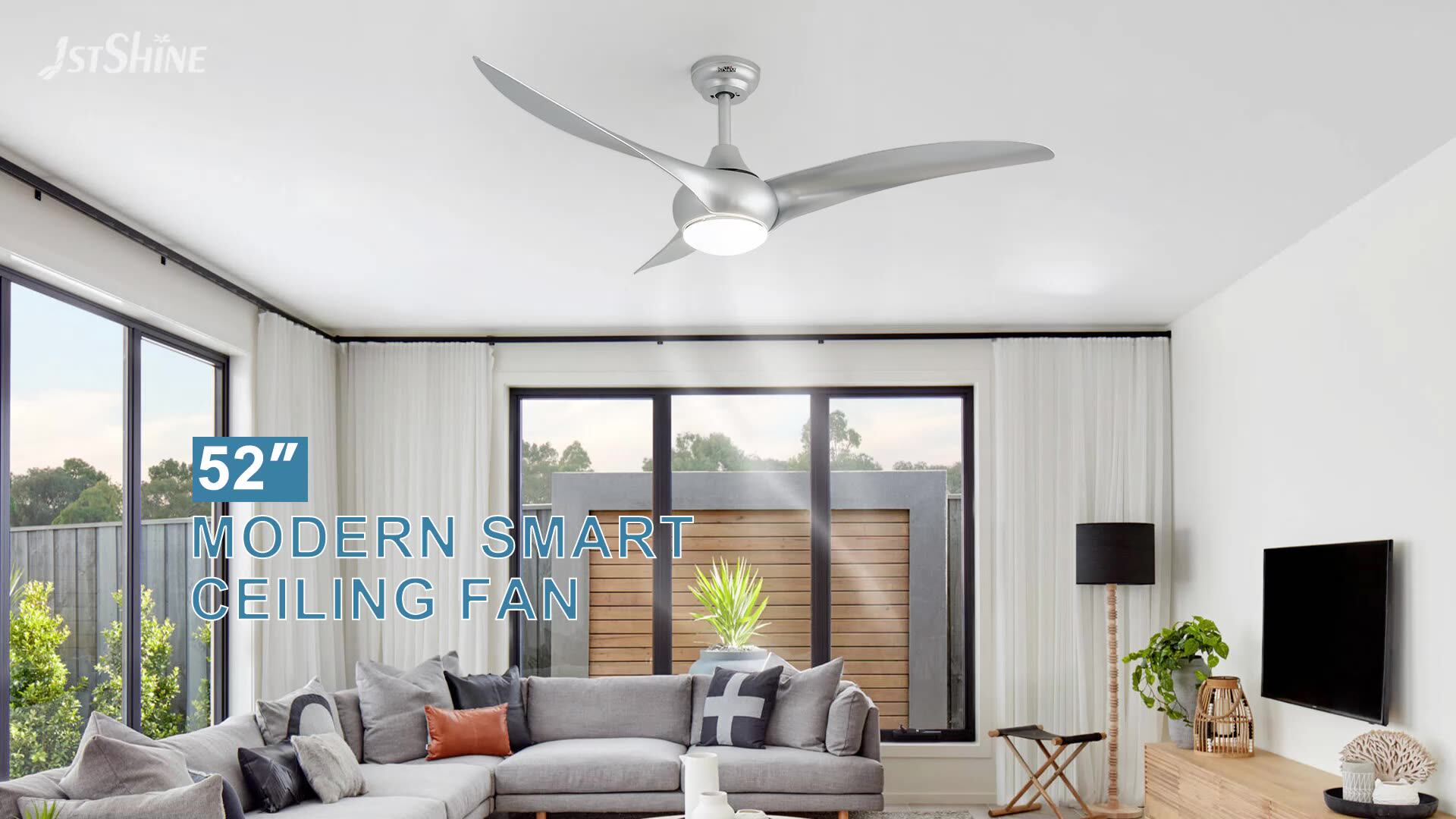 1stshine Led Ceiling Fan Residential Adjustable Wind Speed Led Lighting Ceiling Fan With Light ...