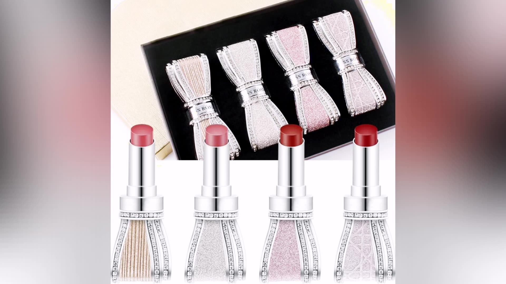 12 Colors Diamond Butterfly Lip Gloss Set Makeup Set For Women Matte ...