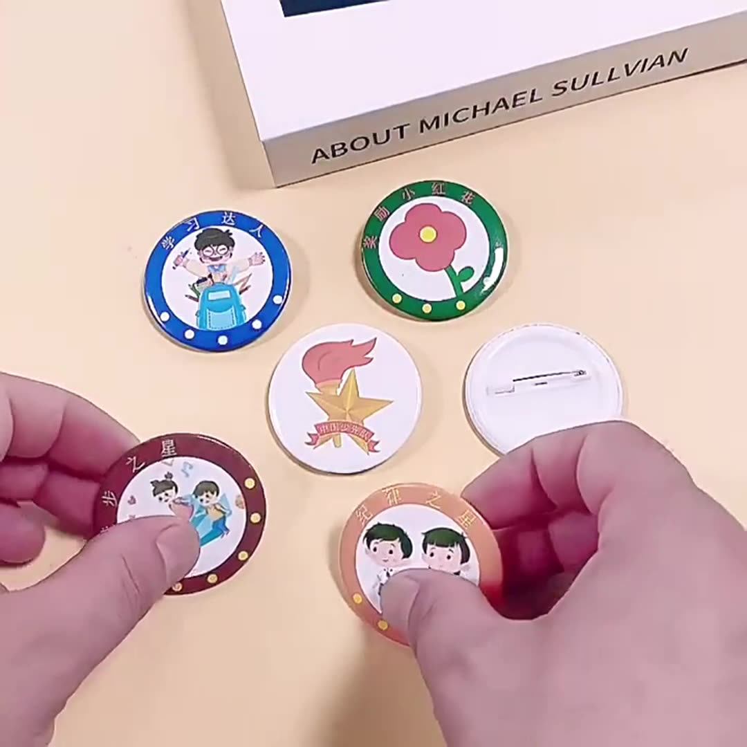 Promotional Cheap Sublimation Logo Round Safety Blank 75mm 58mm 44mm ...