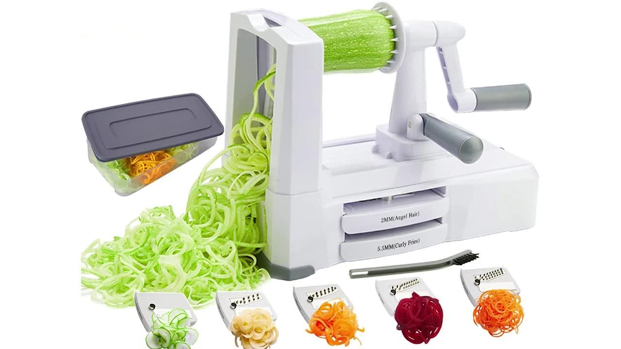 Smile Mom Kitchen Spiralizer Complete Bundle Spiral Slicer Vegetable ...
