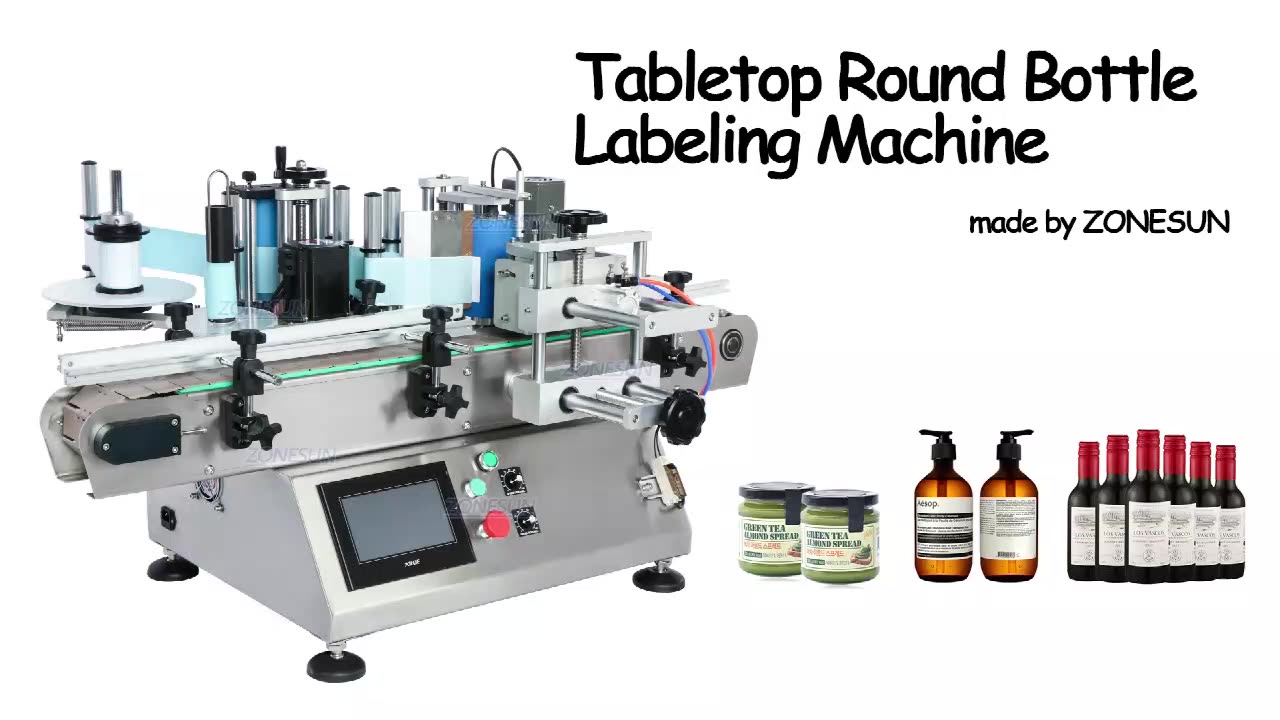 Zonesun Zs-tb500 Sticker Liquid Soap Automatic Water Bottle Labeling Machines 2 Side With Coder ...