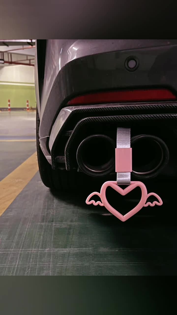 Car Warning Heart Angel Wings Jdm Drift Tsurikawa Ring Handle Hand ...