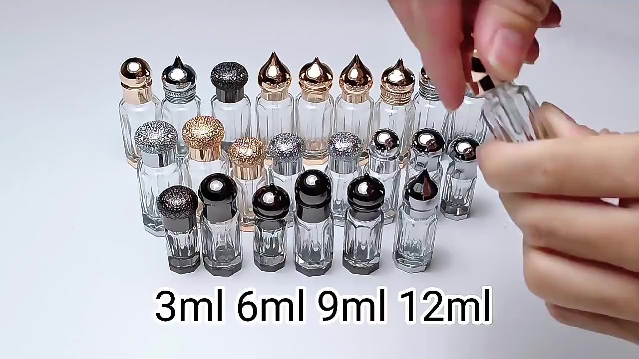 Zamac Cap Tola Perfume Bottle Attar Oud Essential Oil Glass 3ml 6ml 12ml Packaging For Cosmetics ...