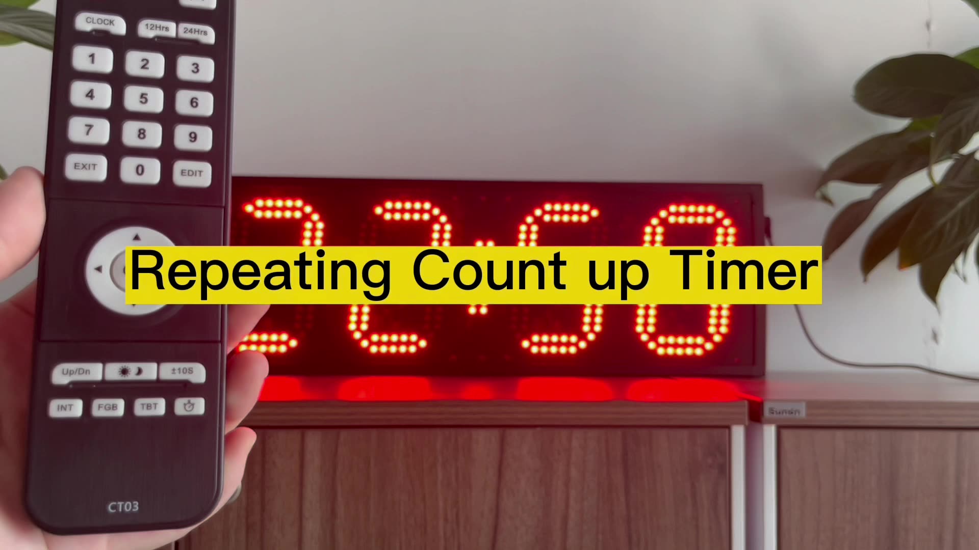 Cheetie Cp027 Programmable Blue 4 Digits 6 Inch Digital Interval Clock Led Wireless Stopwatch ...