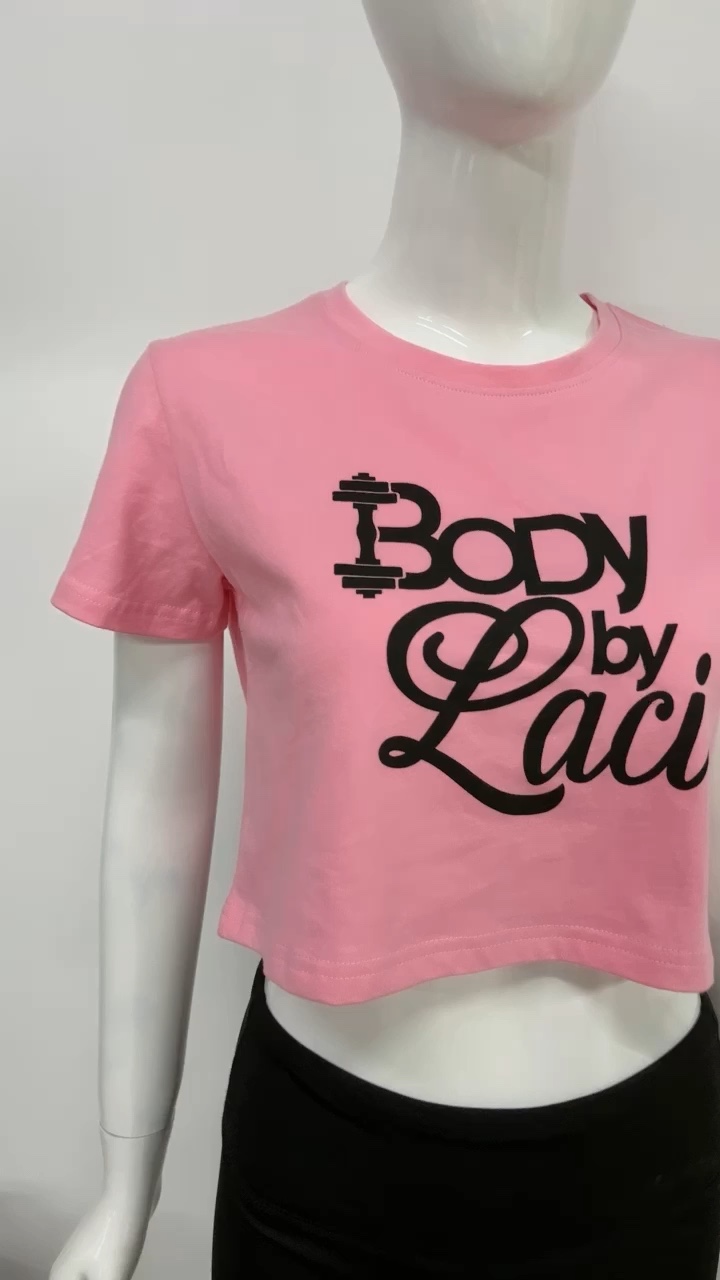 Ts1936 Crop Tops For Women Summer Clothes Women Cotton Sexy Crop Top Tshirts Blank Womens T