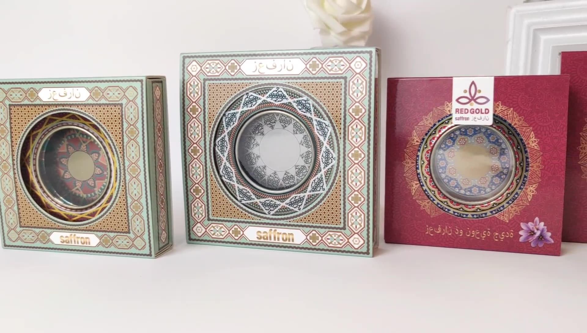 High Quality Spice Foldable Saffron Paper Box Clear Saffron Packaging ...