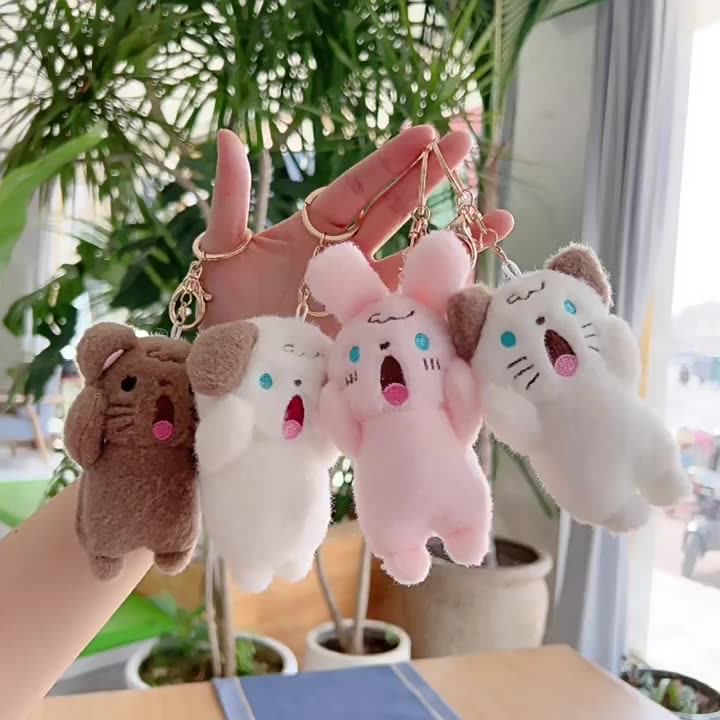 Cute Refueling Rabbit Small Pendant Plush Flurry Dog Rabbit Doll ...
