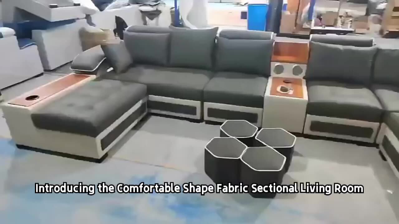 Comfortable Shape Fabric Sectional Living Room Sofa Royal Sofa Set 7 ...